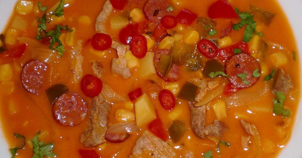 Gyrossuppe Party suppe mit Gyros und Mettenden oder Cabanossi von la ...