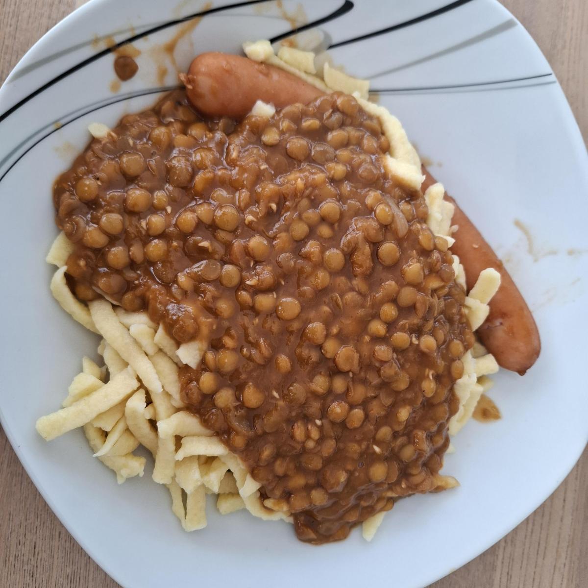 Linsen mit Spätzle und Saitenwurst von cabimu. Ein Thermomix® Rezept ...